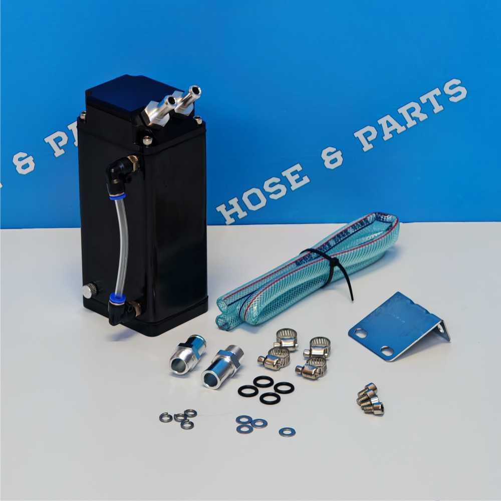 Hose and Parts - 0.75L Universal Square Oil Catch Can - Black
