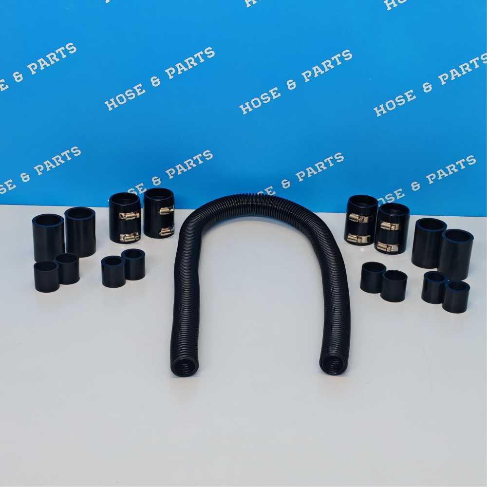 Hose and Parts - Universal Flexible Radiator Hose Kit - 122cm / 48" - Black